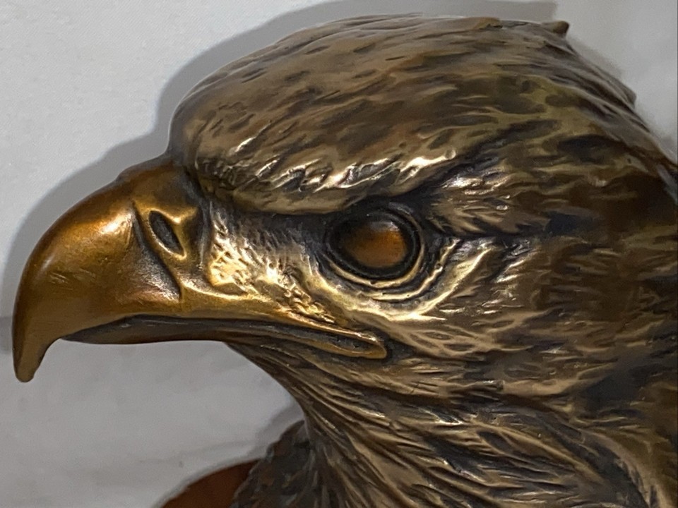 VINTAGE Stephen LeBlanc Bronze EAGLE Sculpture Detailed Signed SEE | eBay
