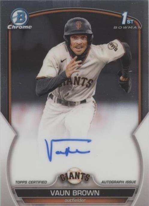2023 Bowman - Chrome Prospect Autographs Vaun Brown #CPA-VB (AU, RC ...
