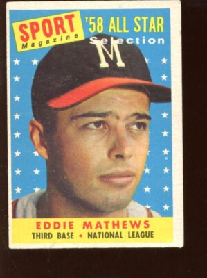 1958 Topps Baseball Card #480 Ed Mathews All Star | eBay