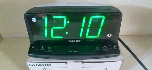 *NEW* Sharp SPC 1225 GREEN LED Alarm Clock With Night Light w/Large ...