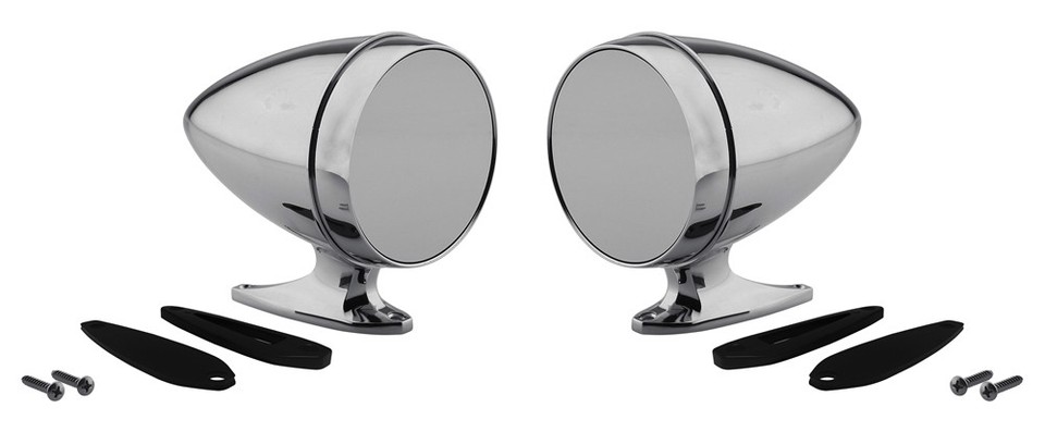 Mustang Shelby Cobra GT350 GT500 Bullet Style Chrome Mirrors Pair Set ...