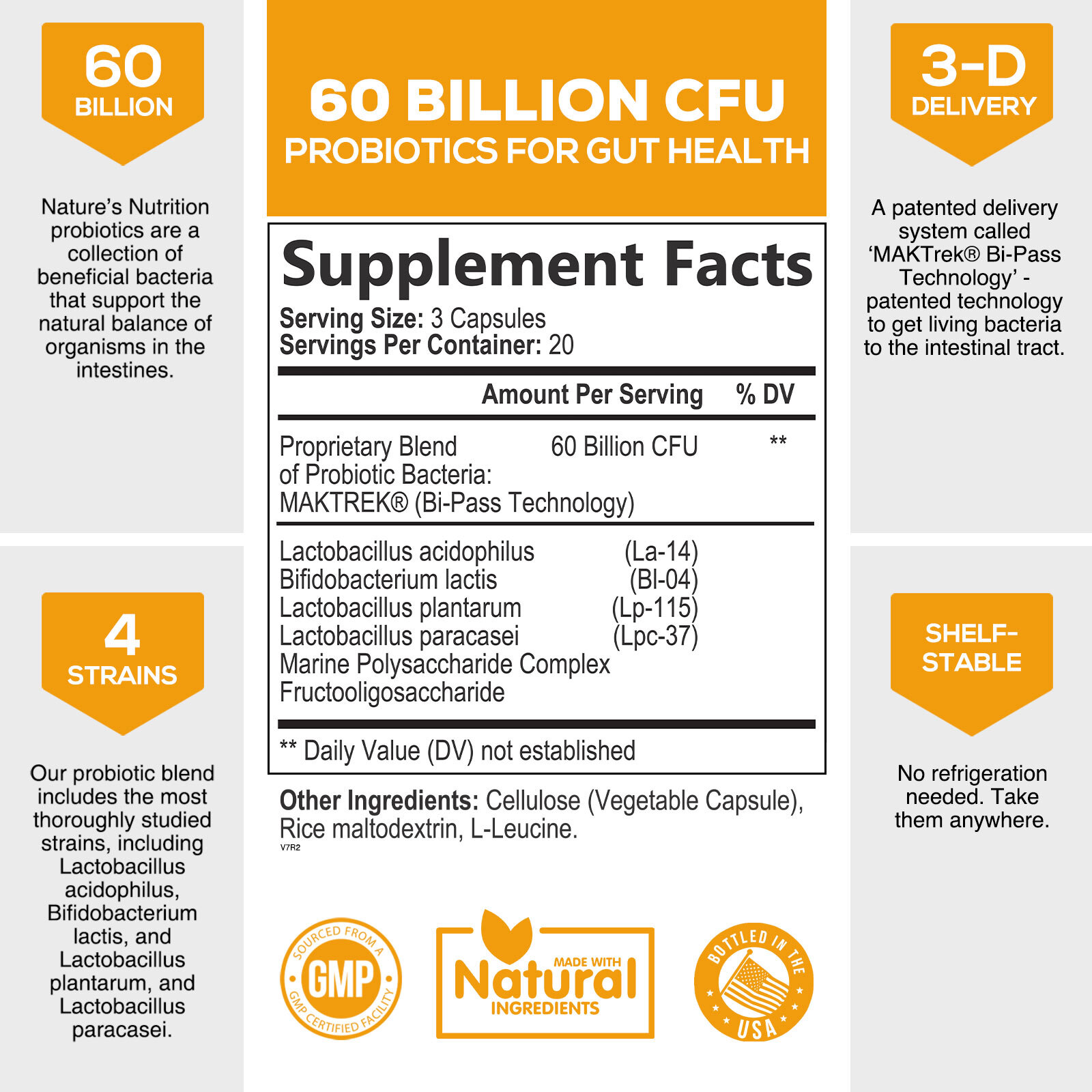 Probiotics 60 Billion CFU - Immune Support & Digestive Health Support ...