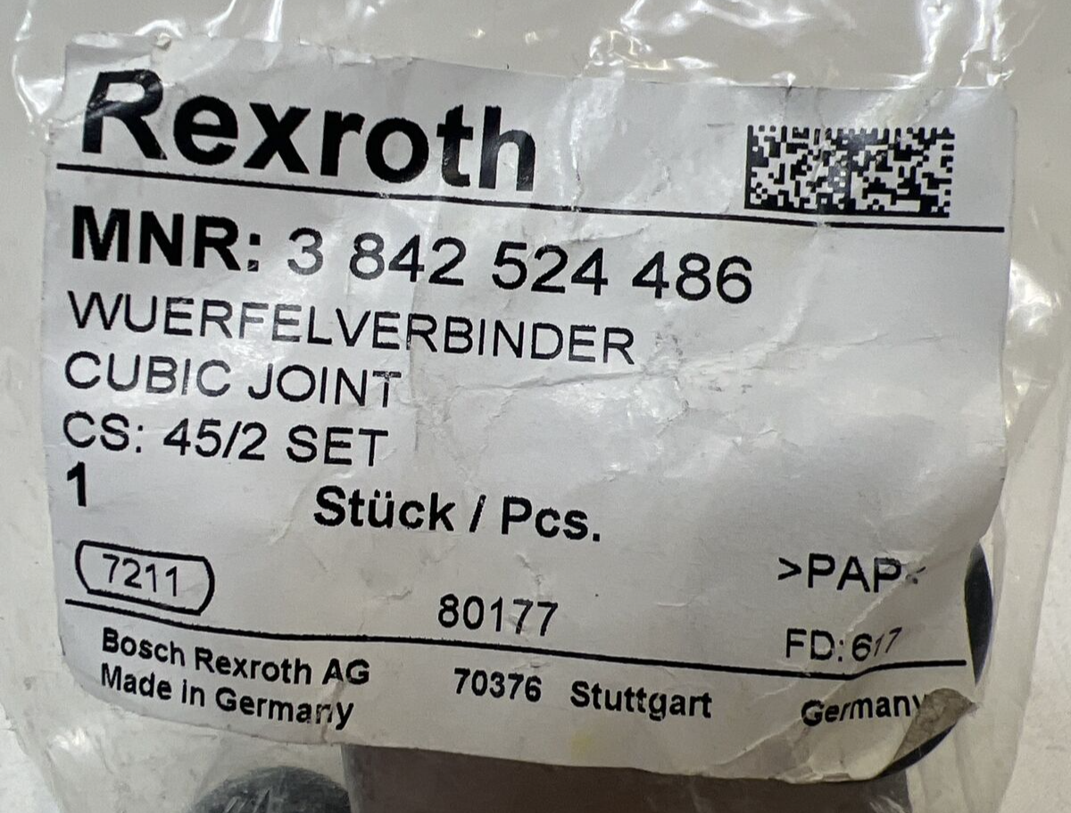 2 x Rexroth 3 842 524 486, 3842524486, Würfelverbinder, Cubic Joint ...