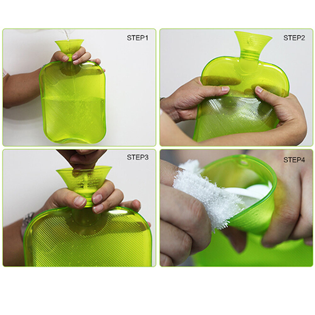 Large PVC Rubber HOT WATER BOTTLE Bag WARM Relaxing Heat / Cold Therapy ...