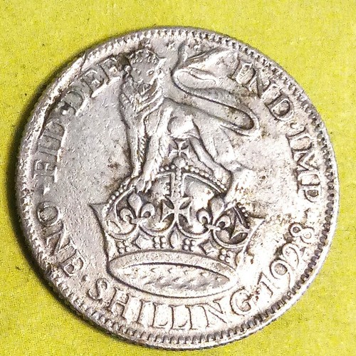 1928 .500 Silver King George V One Shilling 1/- Coin Uncleaned | eBay.de