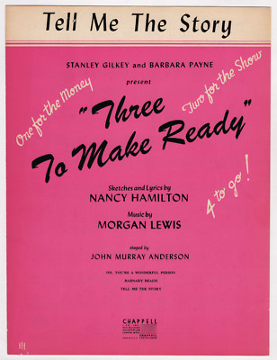 Ray Bolger "THREE TO MAKE READY" Nancy Hamilton / Morgan Lewis 1946 ...
