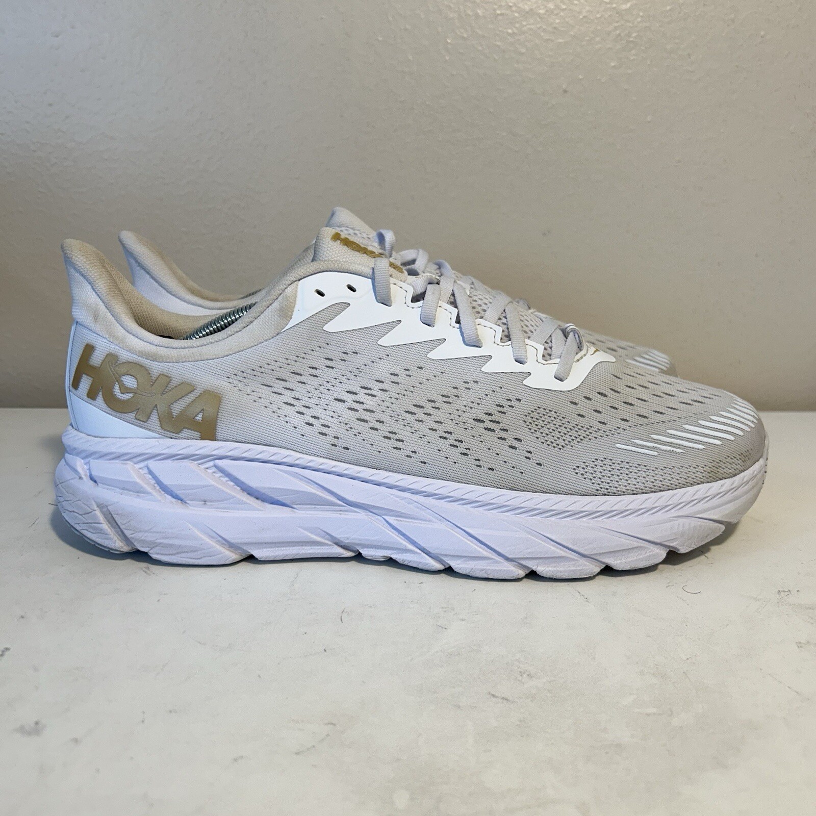 Hoka One One Clifton 7 Almond Milk Bronze Men’s Size 13 Running Shoes ...