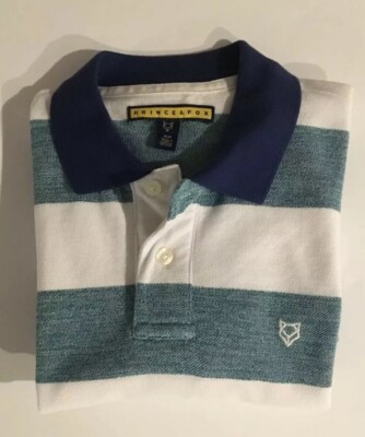 Prince & Fox Polo Shirt Men's Small Blue/Green/White 100% Cotton | eBay