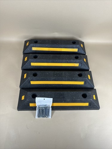 4 Piece Heavy Duty Rubber Parking Guide Blocks with Screw Anchors | eBay