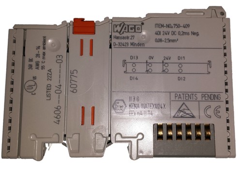 WAGO 4-CHANNEL DIGITAL INPUT MODULE 750-409 BRAND NEW *LOT OF 10* .2mS ...