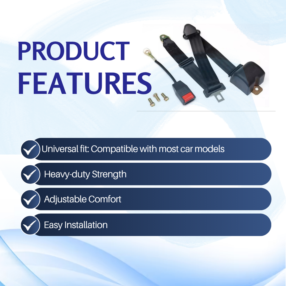 2PCS Universal Front Seat Belts For all Honda 3 Point Retractable Black ...