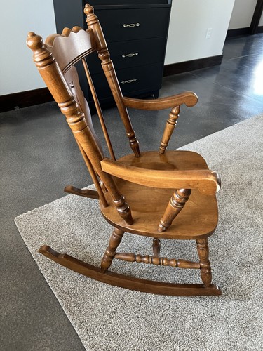 Tell City Chair Co Rocking Chair Hard Rock Maple Farmhouse Key Hole ...