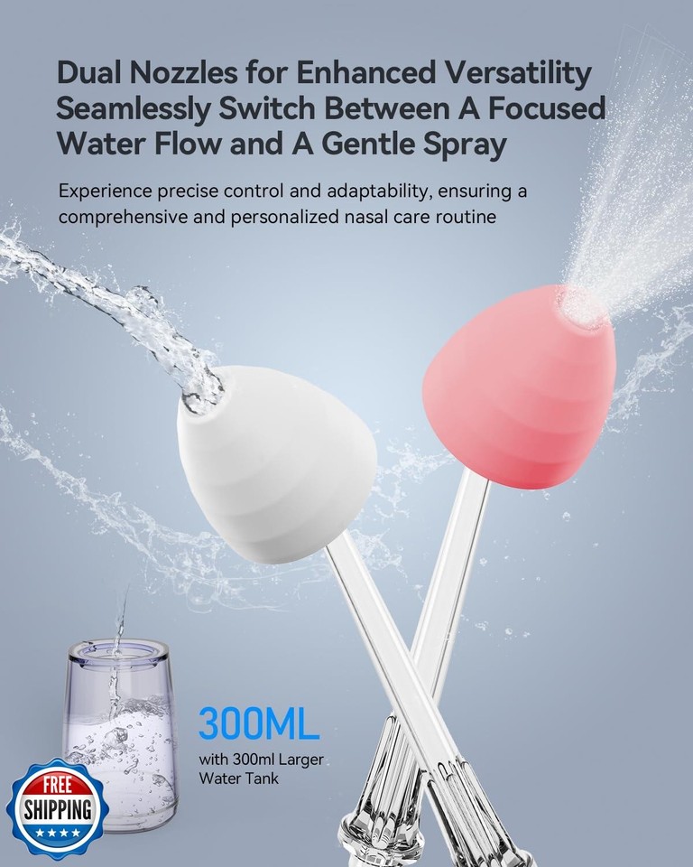 MAOEVER Cordless Nasal Irrigation System - Electric Neti Pot Sinus ...