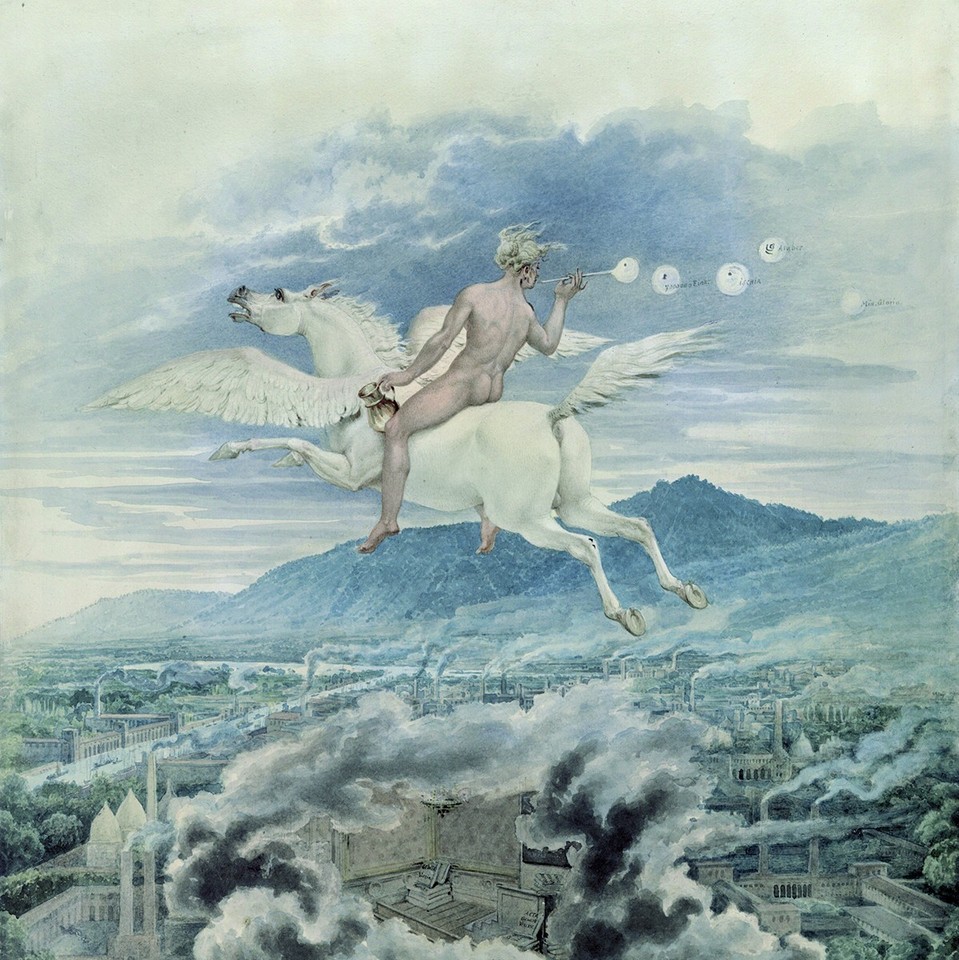 Allegory of Beuth riding Pegasus by Karl Friedrich Schinkel ...