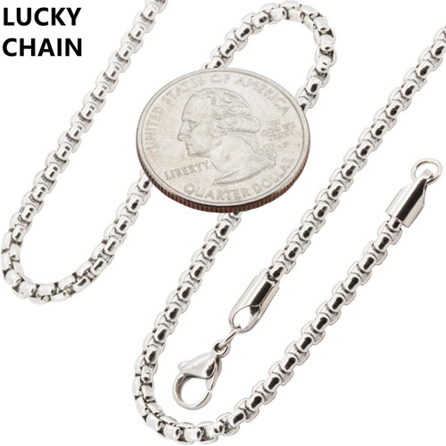 6''-40''316L STAINLESS STEEL SILVER SMOOTH BOX CHAIN NECKLACE BRACELET ...