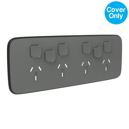Clipsal Iconic Essence Quad Powerpoint + Extra Switch Skin Ash Grey ...