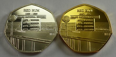 Pair of RED RUM RACEHORSE Silver, Gold Commemoratives ERROR COINS ...
