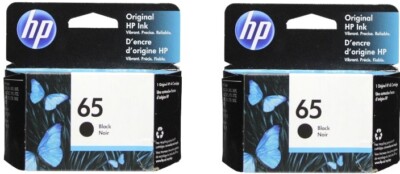 HP #65 Black Ink Cartridge 2 pack NEW GENUINE | eBay