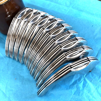 10 Antique Chrome BLACK Lines Push Button Cabinet Handles Pulls Only ...