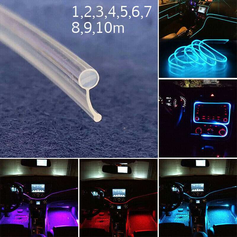 1~10M LED Car Fiber Optic Interior Lamp Dash Trim Decorative Ambient ...