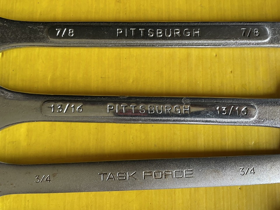 7 PIECE COMBINATION WRENCH USED PITTSBURGH-HTD-TASK FORCE-P&C MADE USA ...