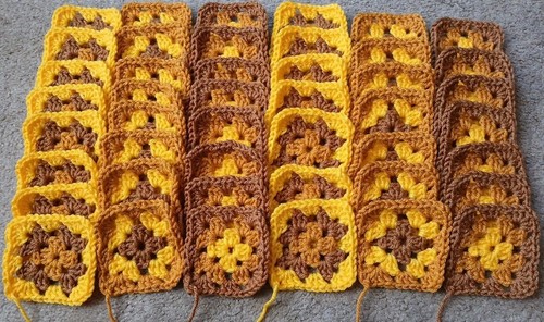 Nice Lot Of 45 Hand Crocheted Granny Squares 3.5 Inch Misc. Mixed ...