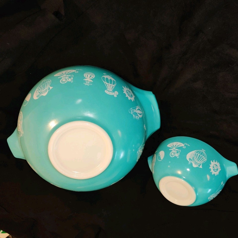 Vintage Pyrex Hot Air Balloon Chip and Dip Cinderella Bowls, #441 and ...