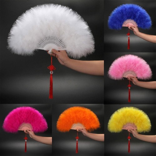 Marabou Feather Flapper Hand Fan Handheld Fans Costume for 1920s Gatsby ...