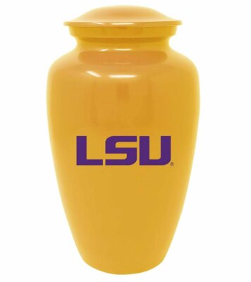 Large/Adult 220 Cubic Inch LSU Tigers Yellow Aluminum Funeral Cremation ...