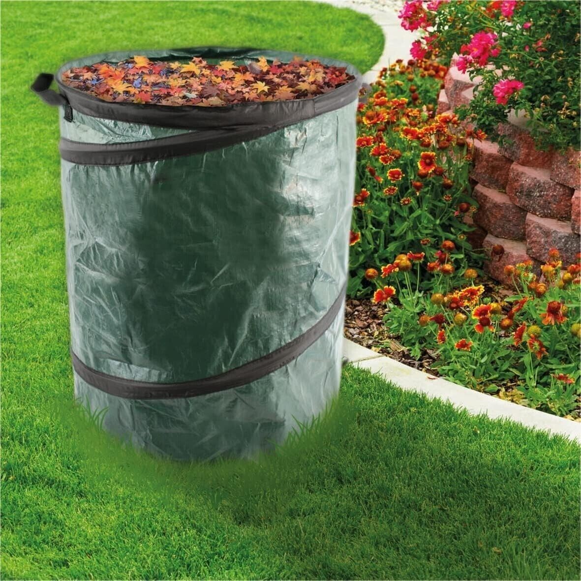 2 X HEAVY DUTY POP UP LARGE GARDEN WASTE BAG RUBBISH SACK REUSABLE ...