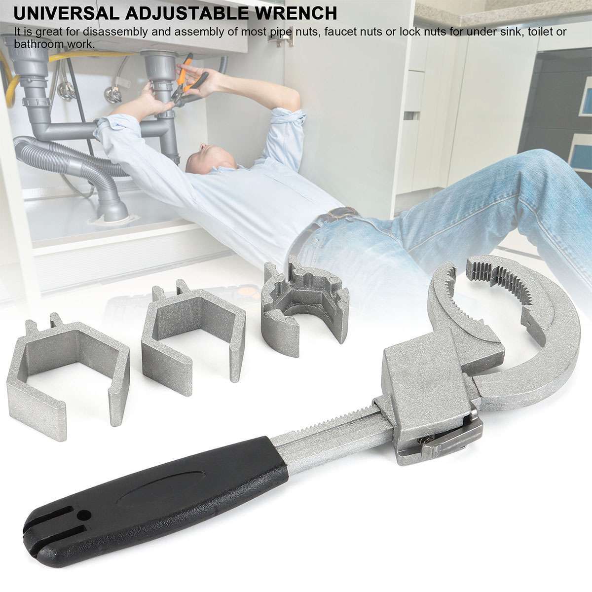 Multifunction Adjustable Double-ended Wrench Large Opening For Water ...