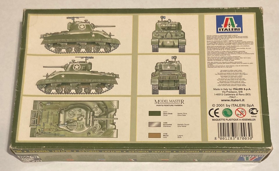 M4 Sherman Tank Model Kit [NEW] Italeri 1:72 No.7003 | eBay