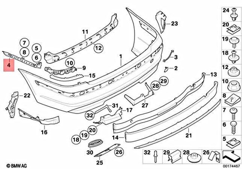 Genuine BMW Alpina B7 E65 E66 E67 730d 730i Mount Lateral Rear Left ...