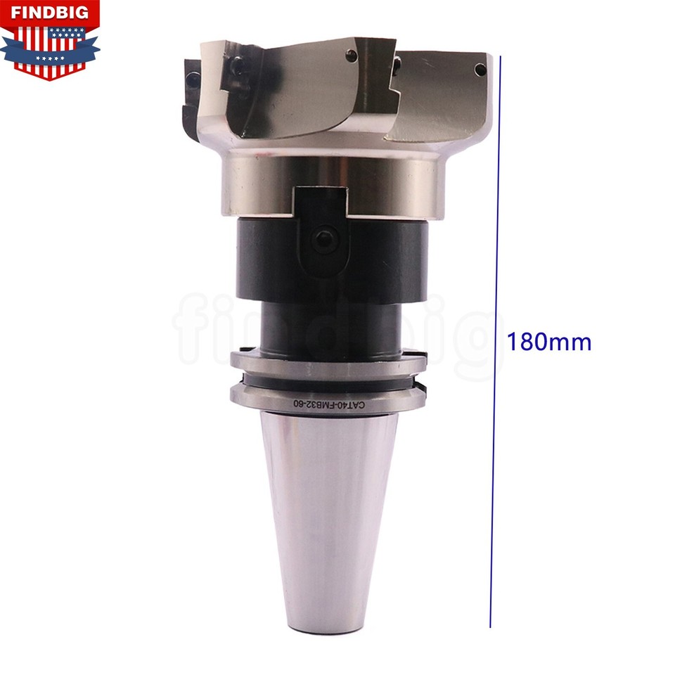 4" 90 Degree Indexable Face Shell Mill Cutter, CAT40 Arbor with 10Pcs ...