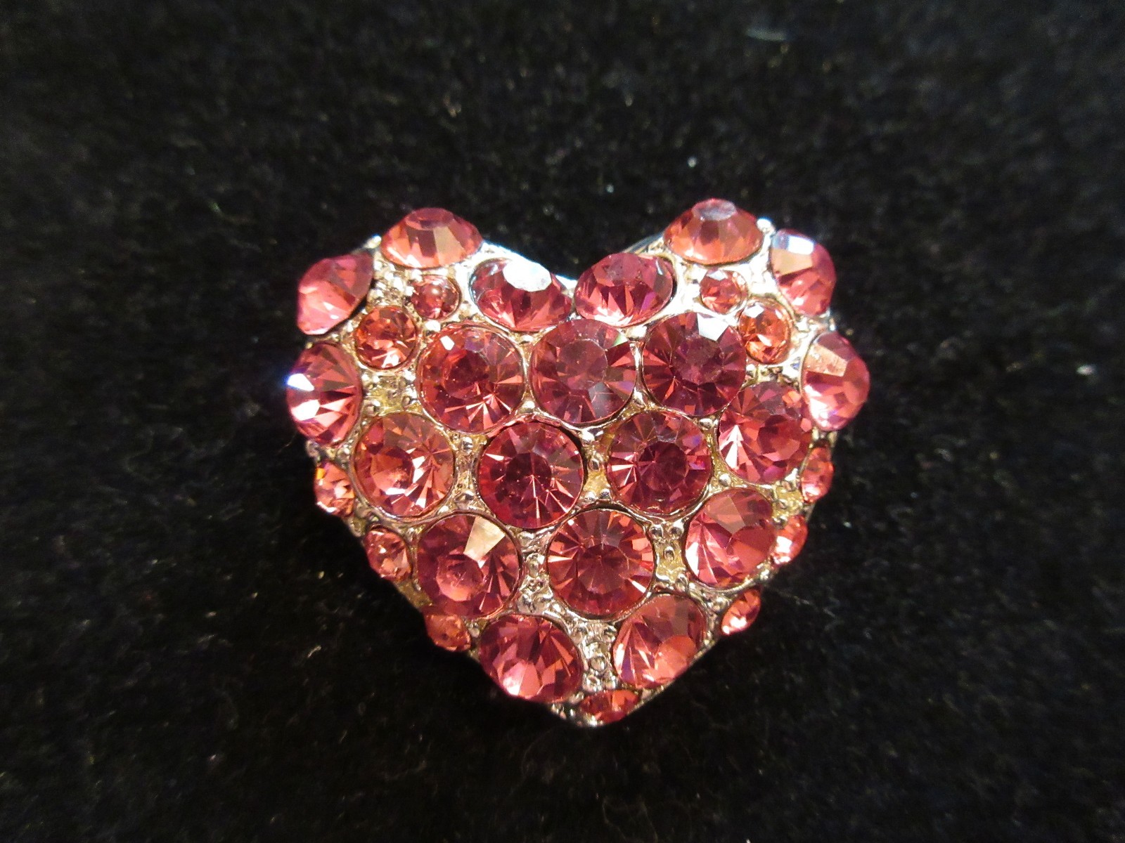 Heart Pin Brooch Pendant Genuine Rhinestone Crystal Pink Statement ...