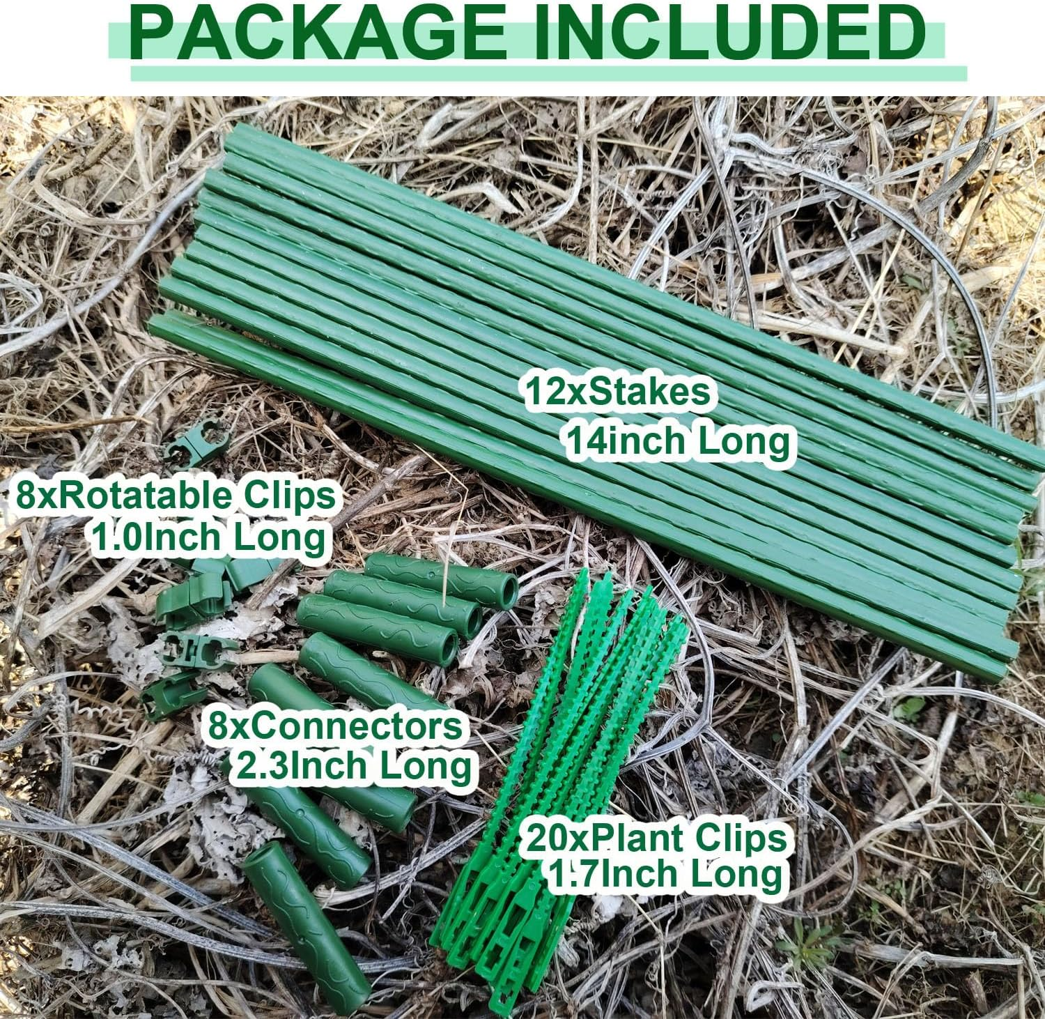 48 Pack Garden Stakes DIY 4Ft 5Ft 6Ft 7Ft 8Ft Tomato Stakes Plastic ...
