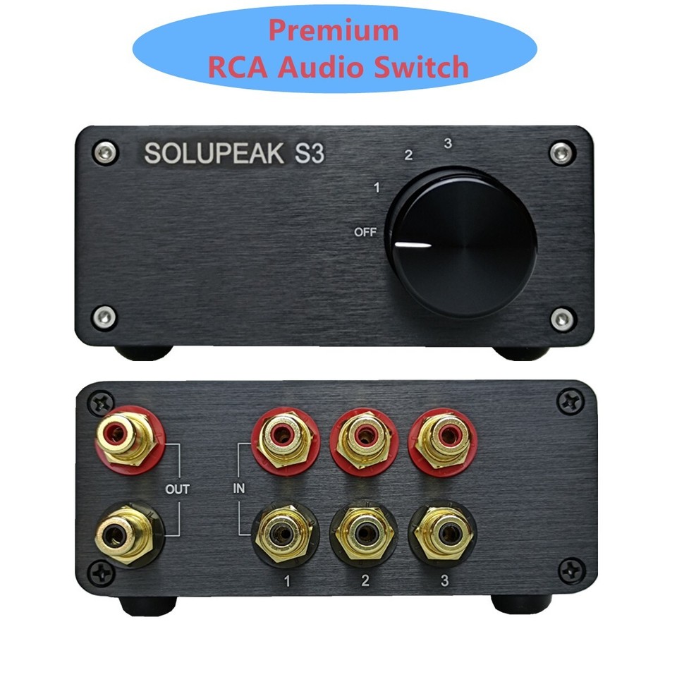 SOLUPEAK 3 ways RCA Stereo Audio Signal Switch Switcher Selector Box S3 ...