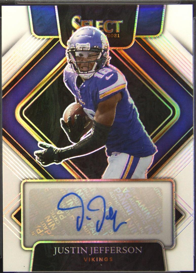 2021 Panini Select - Signatures Justin Jefferson #SIP-JJE White Prizm ...