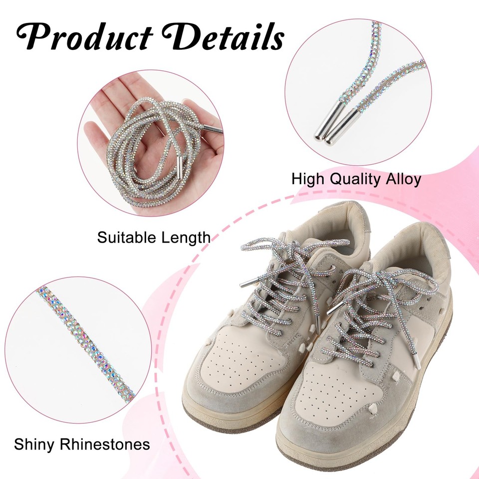 2PCS Glitter Shoe Laces Rope, Glitter Rope, Rhinestone Glitter Strings, Shiny... | eBay