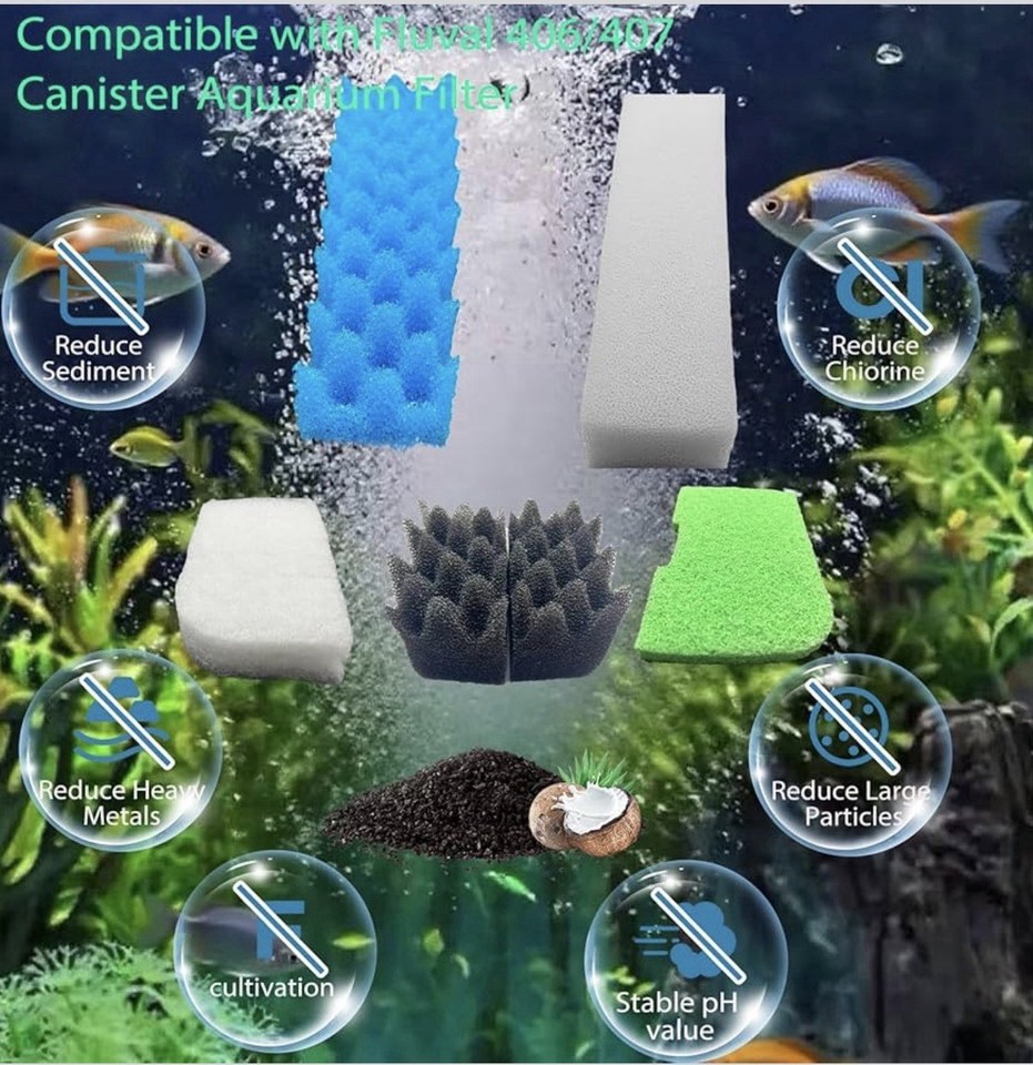 🗳️40 Packs 406/407 Canister Filter Replacements Compatible W Fluval 406 ...