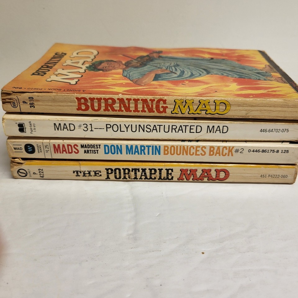 Mad Magazine Paperback Lot /4 Portable Mad, Polyunsaturated, Burning ...