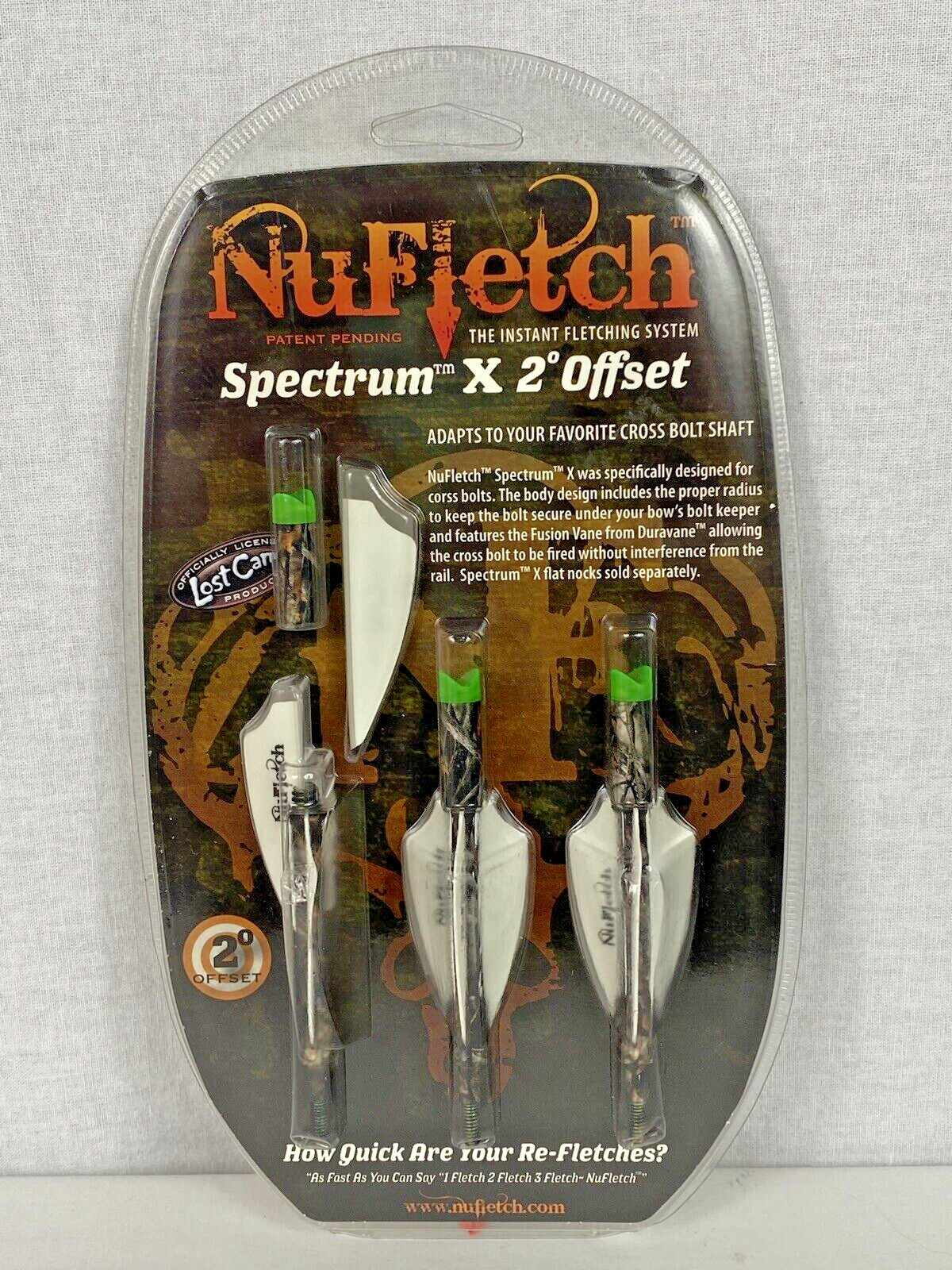 ~NuFletch Spectrum X 2 Degree Offset 3pk Cross Bolt Instant Fletching ...