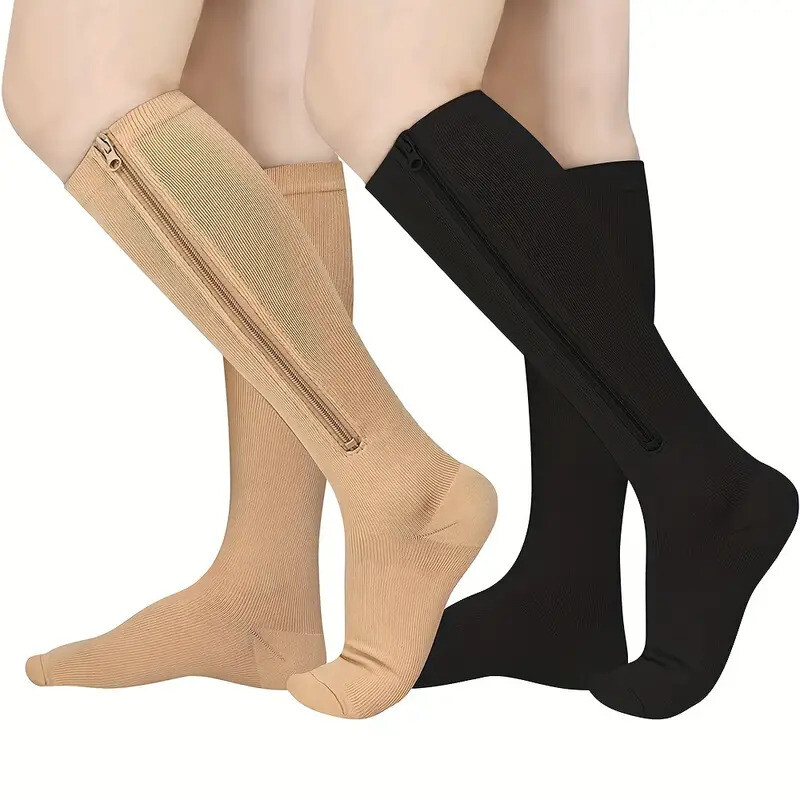 3x Zip-Up Compression Socks 20-30mmHg Closed Toe With Zipper Pain ...