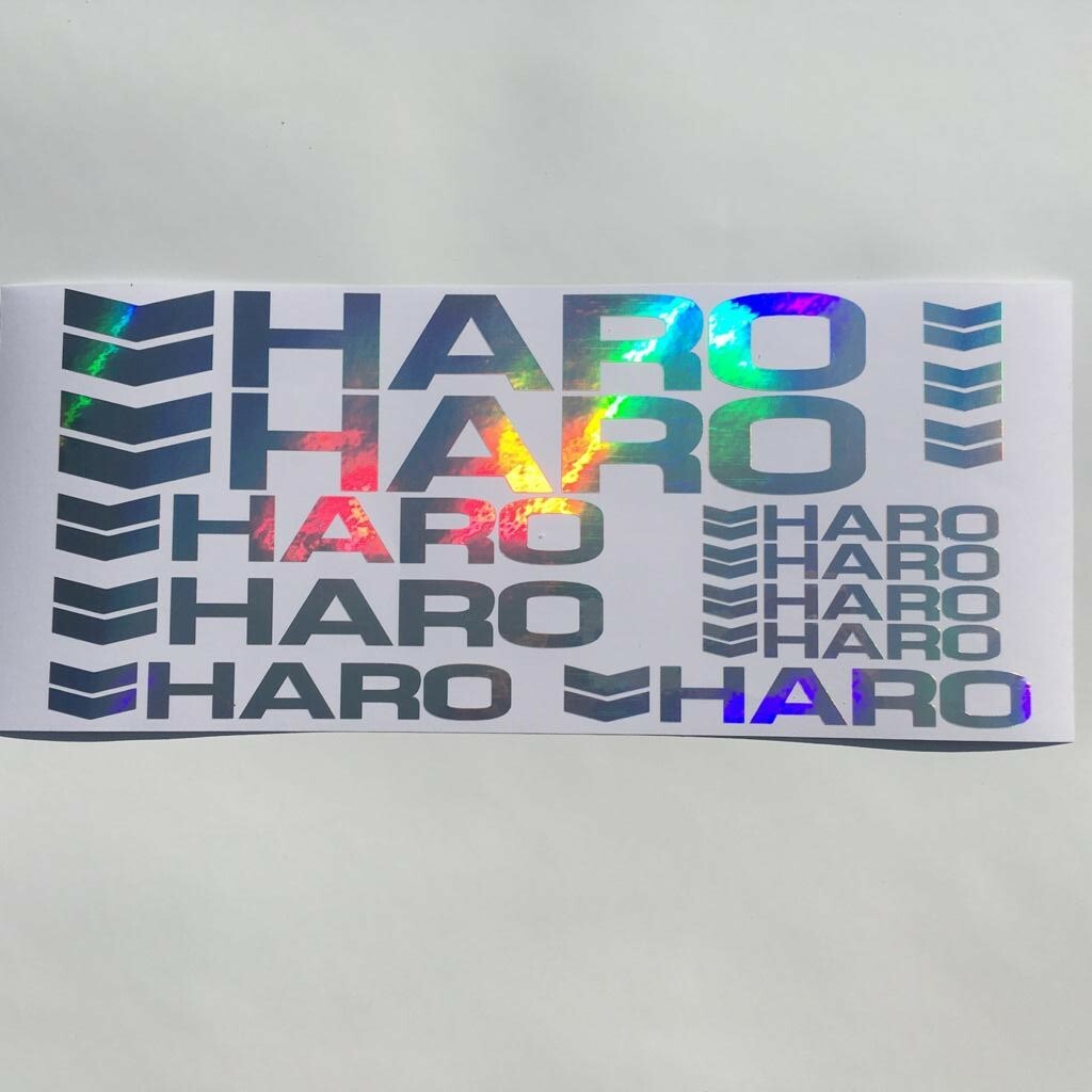 Haro decals stickers for frame graphics road bike iridescent chrome oil ...