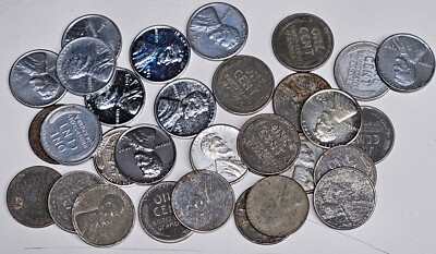 Lincoln Wheat Steel Cent Roll: 30x Low Grade Coins + Free Shipping ...