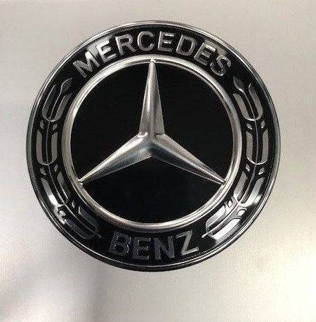 Genuine Mercedes-Benz Nero CORONA PIATTA Cofano Badge A0008171306 | eBay