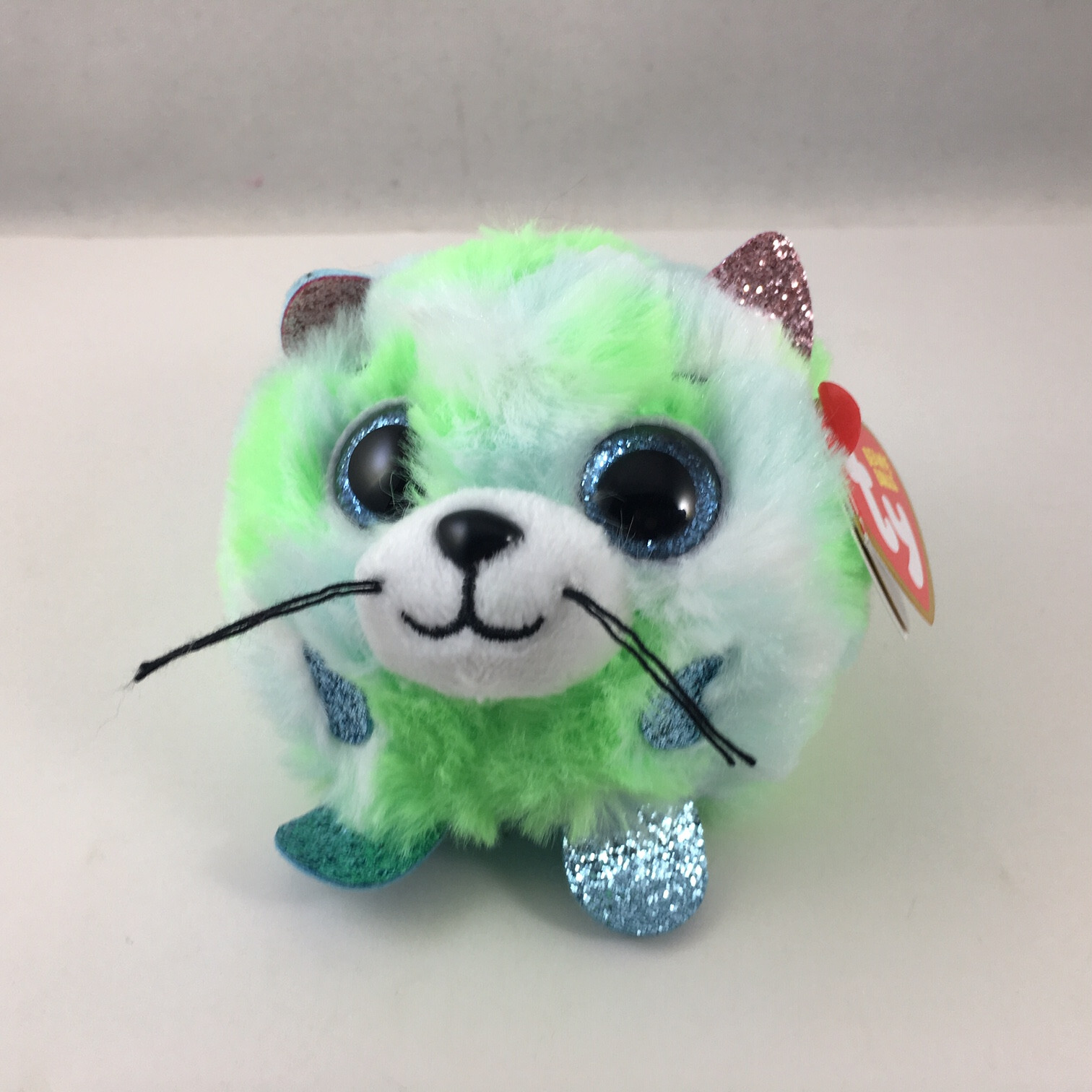 Ty Puffies (Beanie Balls) - EVIE the Green Cat (4 inch) Plush Toy NEW ...
