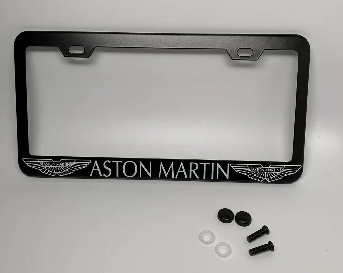 Black "ASTON MARTIN" License Plate Frame, Custom Made of Powder Coated ...