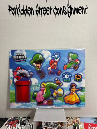 Super Mario Bros Wonder Gamestop Exclusive Stickers rare preorder promo ...