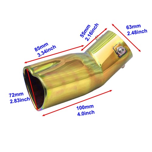 JDM Gold Heart Shaped Stainless Steel Car Exhaust Muffler Tip Cover ...